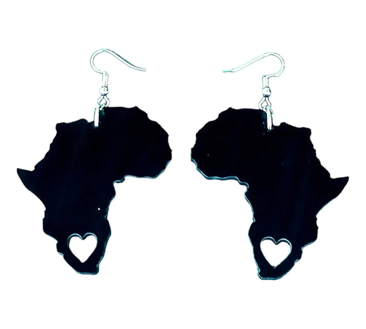 Africa Map Earrings - Solid Colours – African Pride Collection