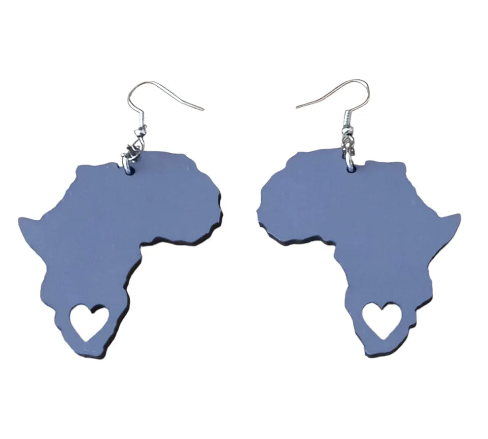 Africa Map Earrings - Solid Colours – African Pride Collection