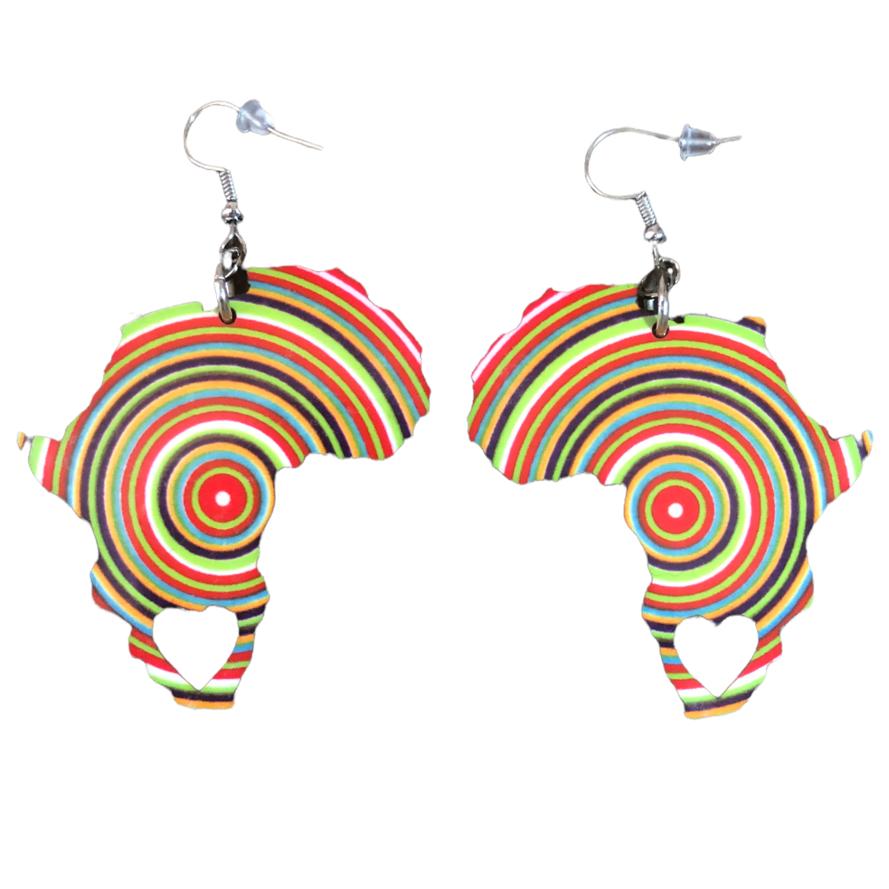 Africa Map Earrings - Multi-colours Venda Circles – African Pride ...