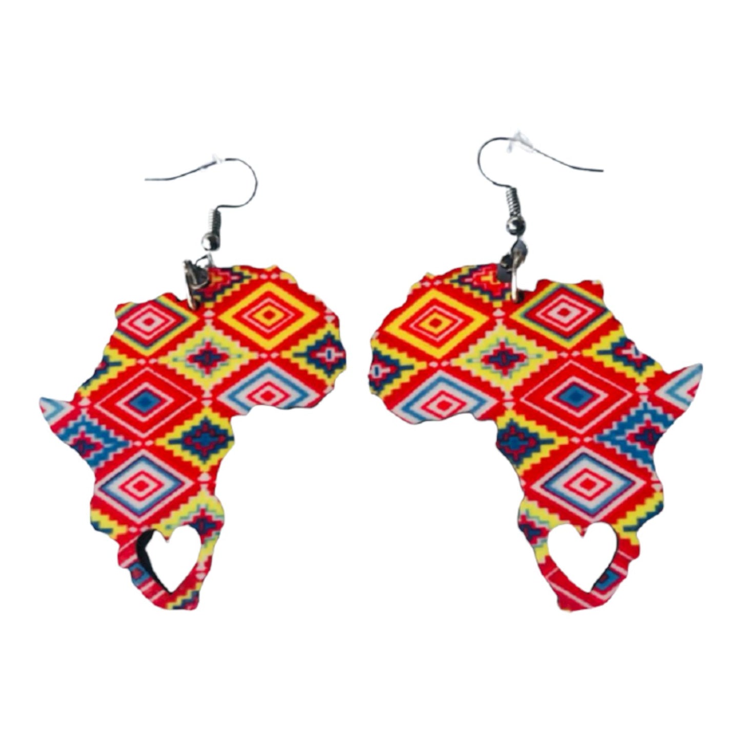 Africa Map Earrings - Ndebele Fabric-Inspired – African Pride Collection